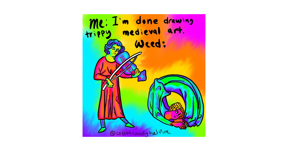 Trippy Weird Medieval Art 90s Retro Rainbow Frank Style - Lisa Frank ...