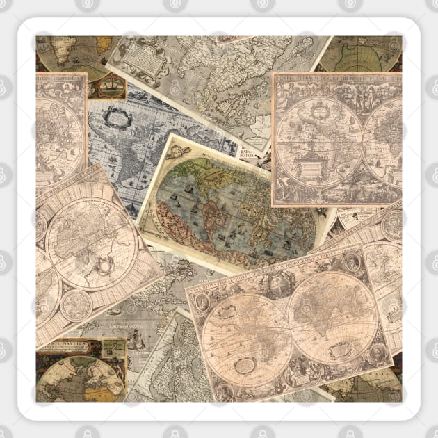 Ancient World Maps - Vintage - Sticker | TeePublic