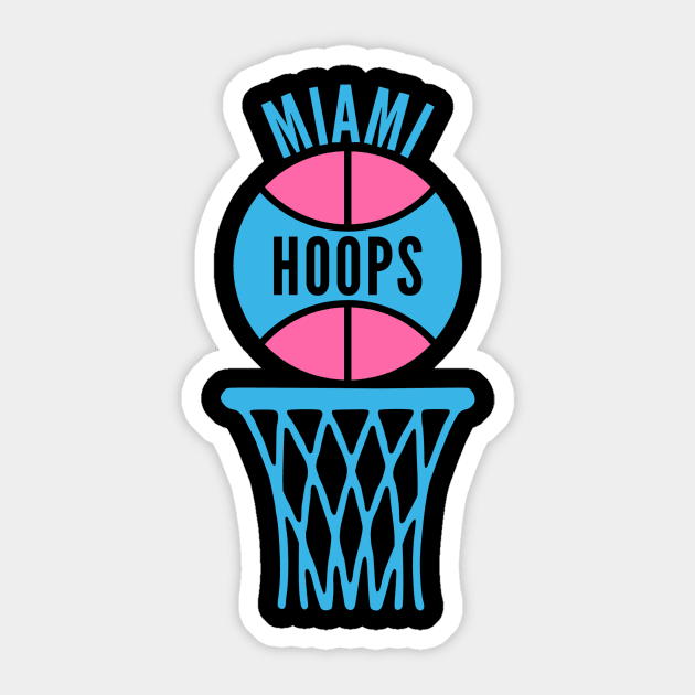 Retro Miami Hoops Pastel Logo - Miami Basketball - Sticker | TeePublic