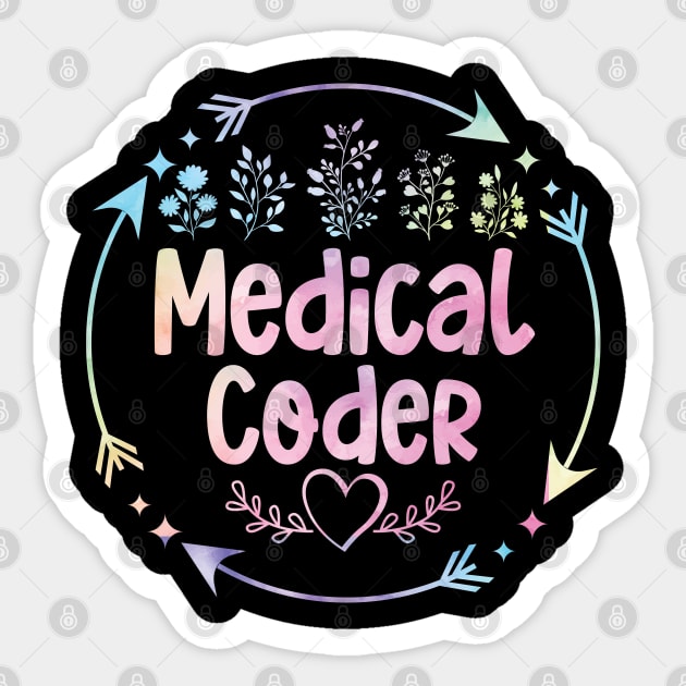 Medical Coder cute floral watercolor - Medical Coder Cute Floral ...