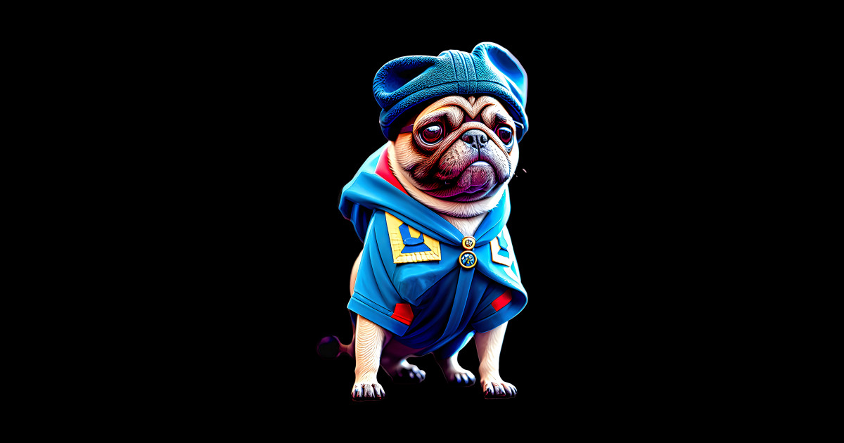 Cute Pug Wizard in Robe - Adorable Pug Dressed up as Wizard Costume ...