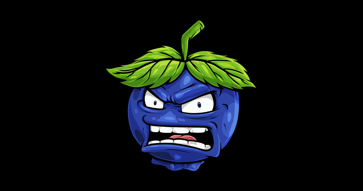 ANGRY BLUEBERRY FACE - Blueberry - Sticker | TeePublic