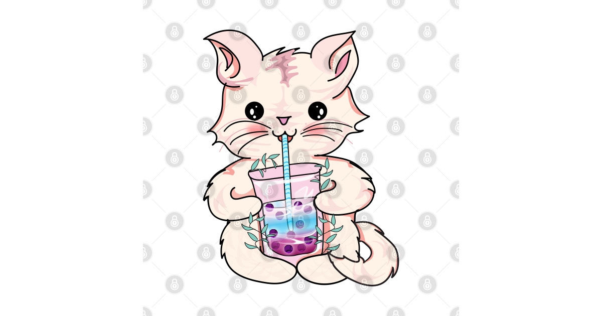 Cat boba tea - Kawaii Cats - T-Shirt | TeePublic