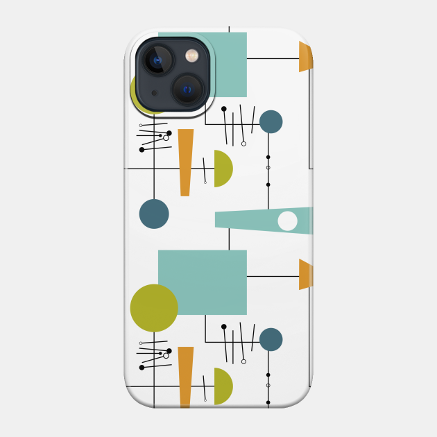 Retro Flow Chart Mid Century Modern Pattern - Midcentury - Phone Case ...