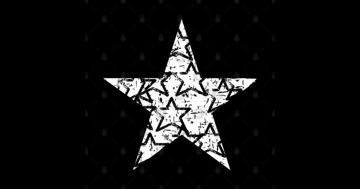 Big White Distressed Star - Stars Pattern - Sticker | TeePublic