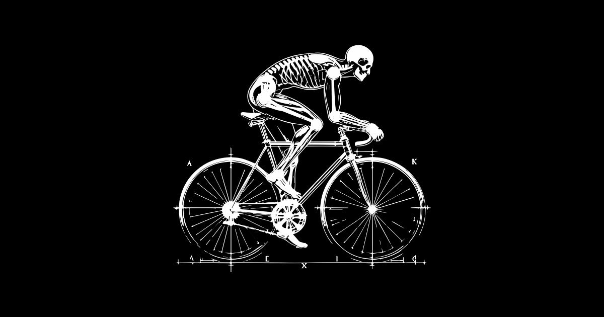 bicycle skeleton anatomy - Bicycle - Sticker | TeePublic