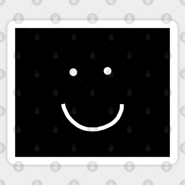 Minimal White Line Smiley Face - Smiley Face - Sticker | TeePublic