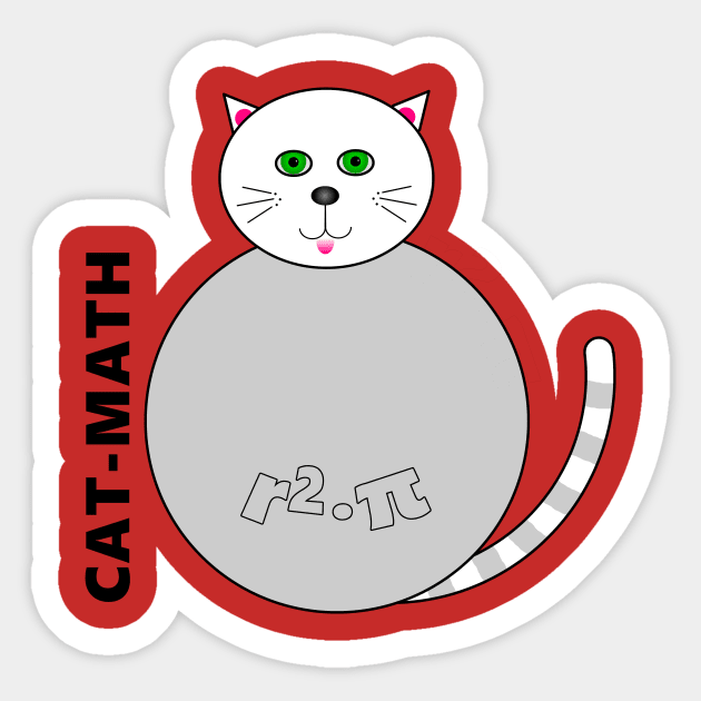 Circle-r2 pi-cat-math - Math - Sticker | TeePublic
