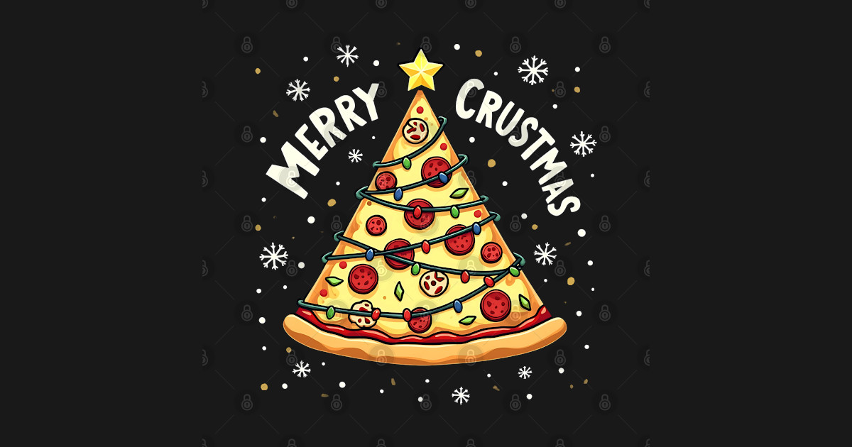 Merry Crustmas Pizza Tree Christmas Fun - Merry Crustmas Pizza Holiday ...