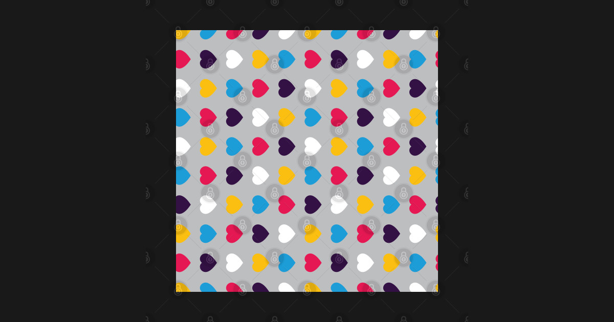 Poly Pride Hearts (New Colors) - Minimalist - Pattern - GRY - Poly - T ...