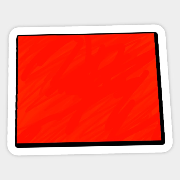 Bright Red Wyoming Outline - Bright Red Wyoming Outline - Sticker ...