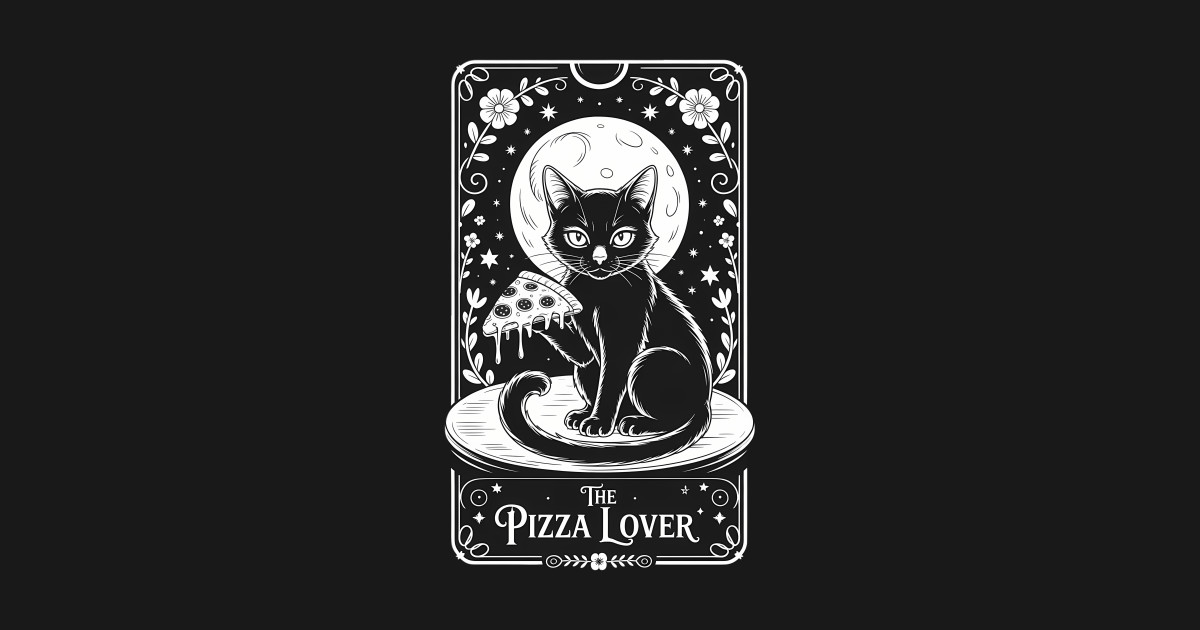 The Pizza Lover Cat Gothic Tarot Card - The Pizza Lover Cat Gothic ...