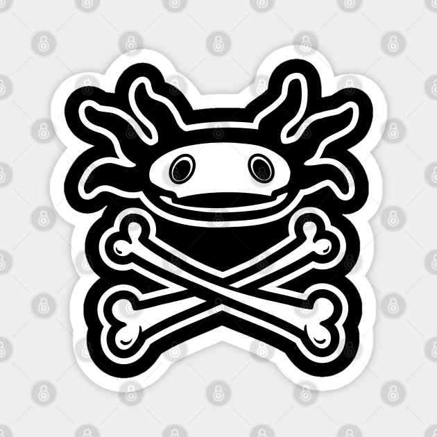 Axolotl Skull and Crossbones - Axolotl - Magnet | TeePublic