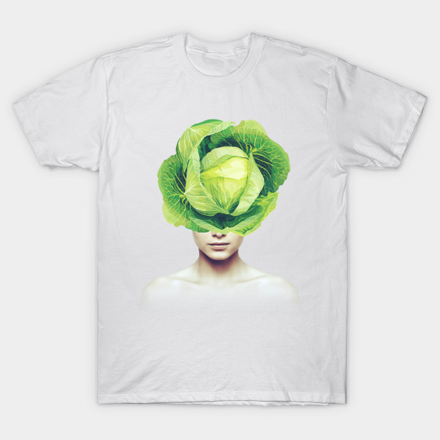 Cabbage head portrait - Cabbage - T-Shirt | TeePublic