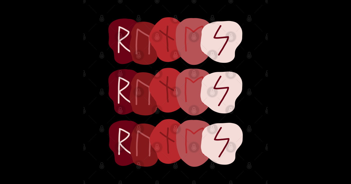 "RUNES" On Red - Runes - Sticker | TeePublic
