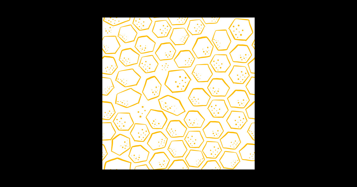 Yellow Hand Drawn Honeycomb - Honey - Sticker | TeePublic