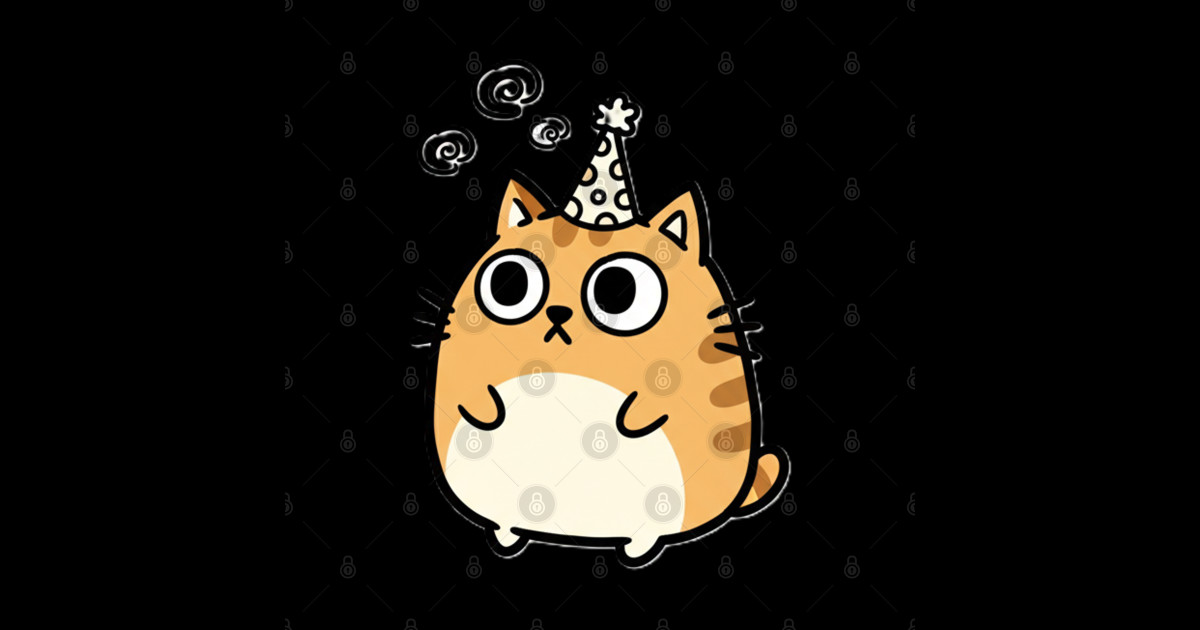 Pippin Dot - Cute Cat Kawaii Party Cat Birthday C - Sticker | TeePublic