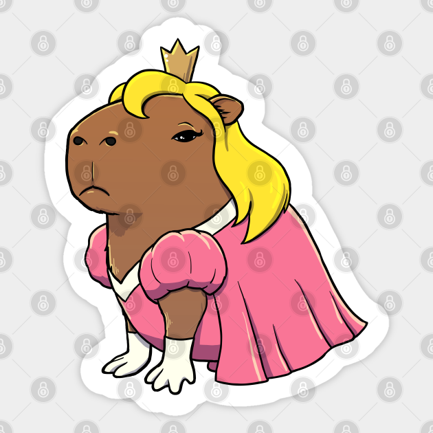 Capybara Princess Costume - Capybara - Sticker | TeePublic