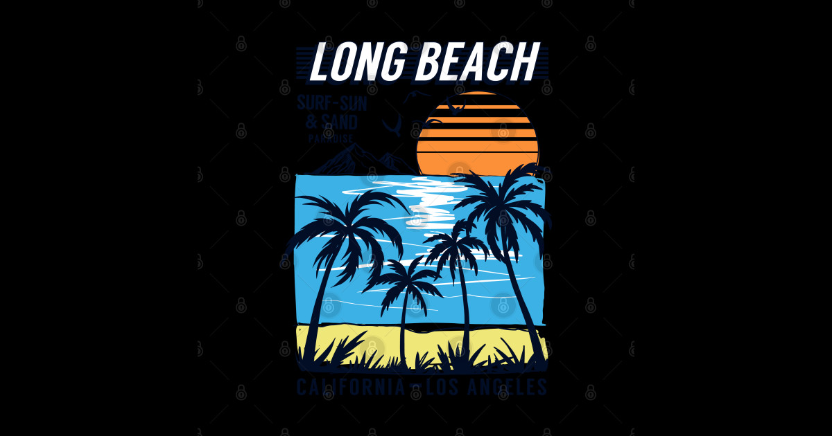 LONG BEACH - Sun - Sticker | TeePublic