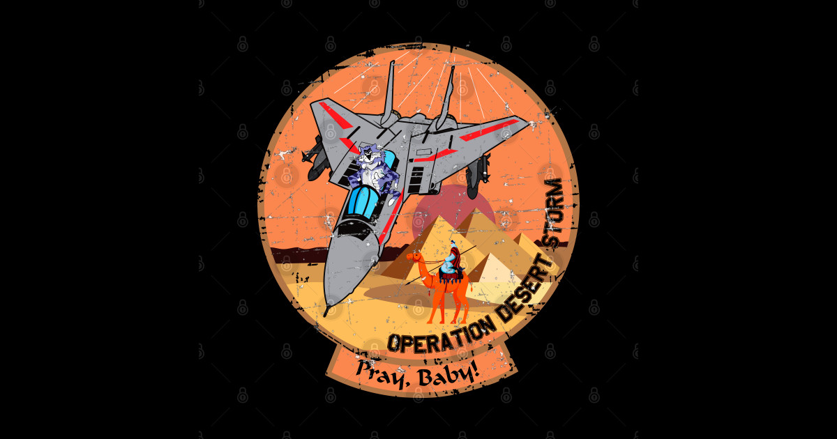 F-14 Tomcat - Operation Desert Storm - Pray, Baby! - Grunge Style - F 14 Tomcat - Sticker ...