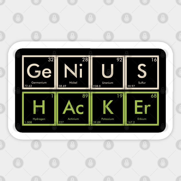 Funny Genius Hacker Element Cyber Security - Hacker Funny Geek Nerd ...