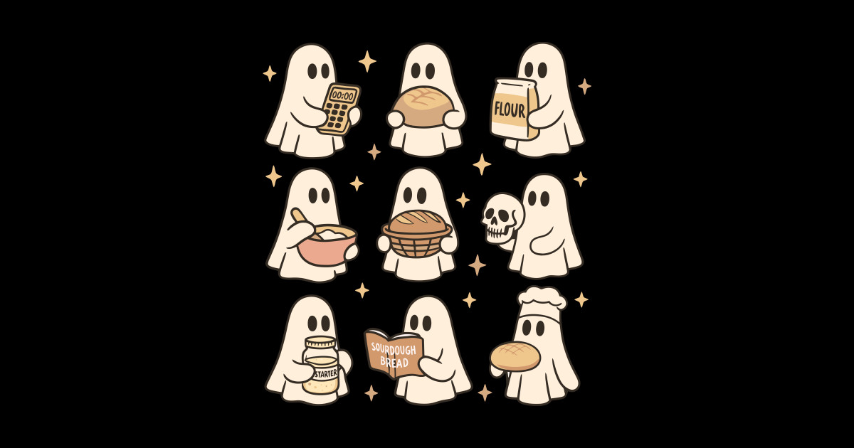 Ghost Baking Sourdough Bread Spooky Halloween Chef Baker - Ghost Baking ...