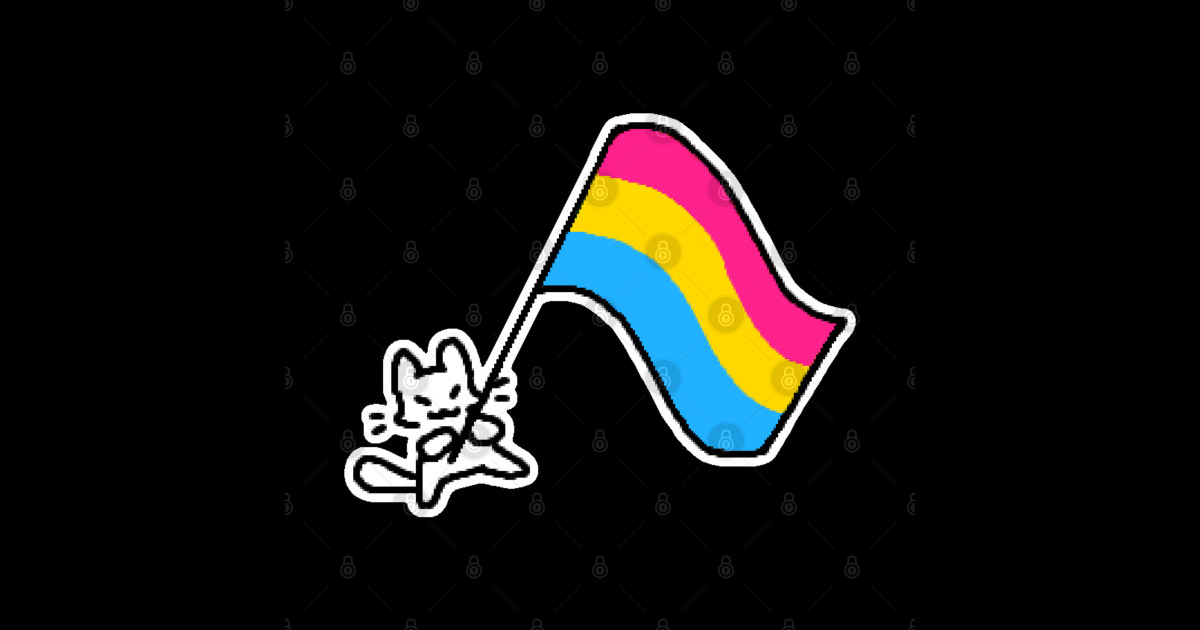 pan flag kitty - Kitty - Sticker | TeePublic