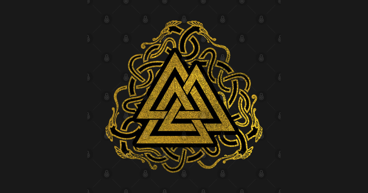 Gold Valknut Symbol - Valknut - T-Shirt | TeePublic