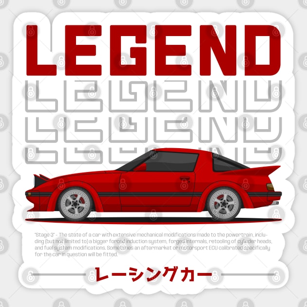 Midnight Racer Red RX 7 FB JDM - Rx7 Fb - Sticker | TeePublic