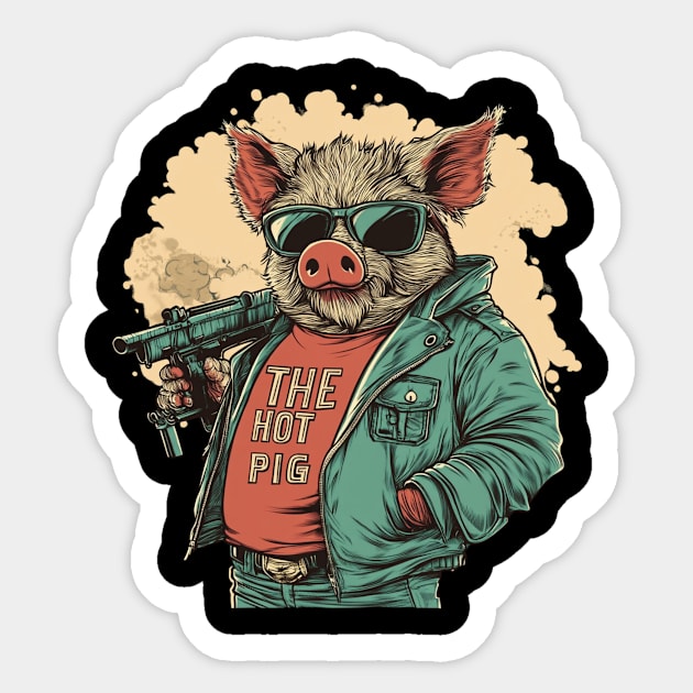 THE HOT PIG - Pig - Sticker | TeePublic