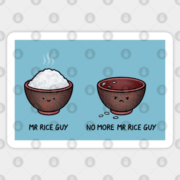 No More Mr Rice Guy - Puns And Humor - Sticker | TeePublic