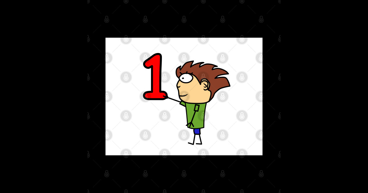 The character is holding number 1. Cartoon color illustration ...