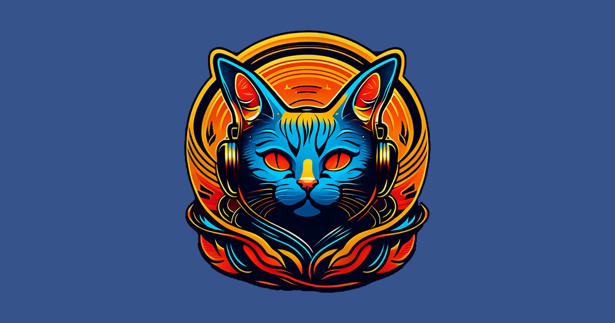 Cat Music Logo - Cat Musician - T-Shirt | TeePublic