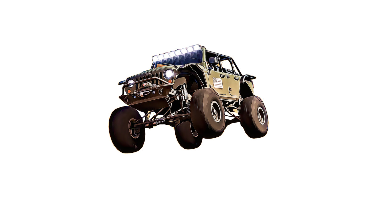 Jeep Rubicon Cartoon - Car - T-Shirt | TeePublic