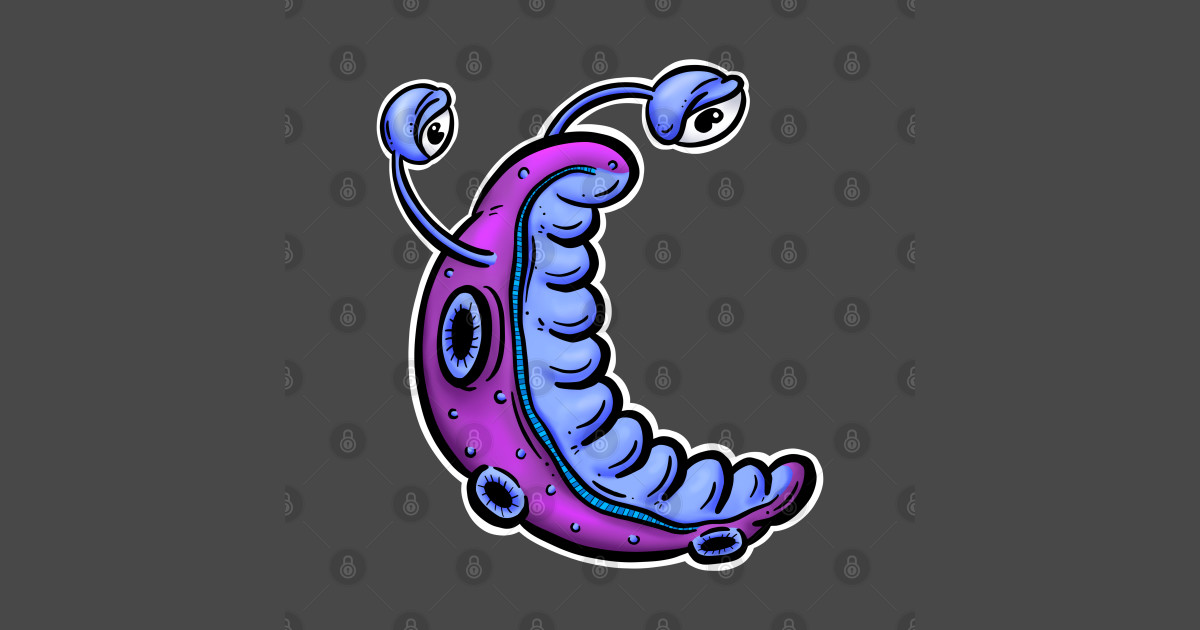 The Unhappy Slug Cartoon - Space Blue - Slug - T-Shirt | TeePublic