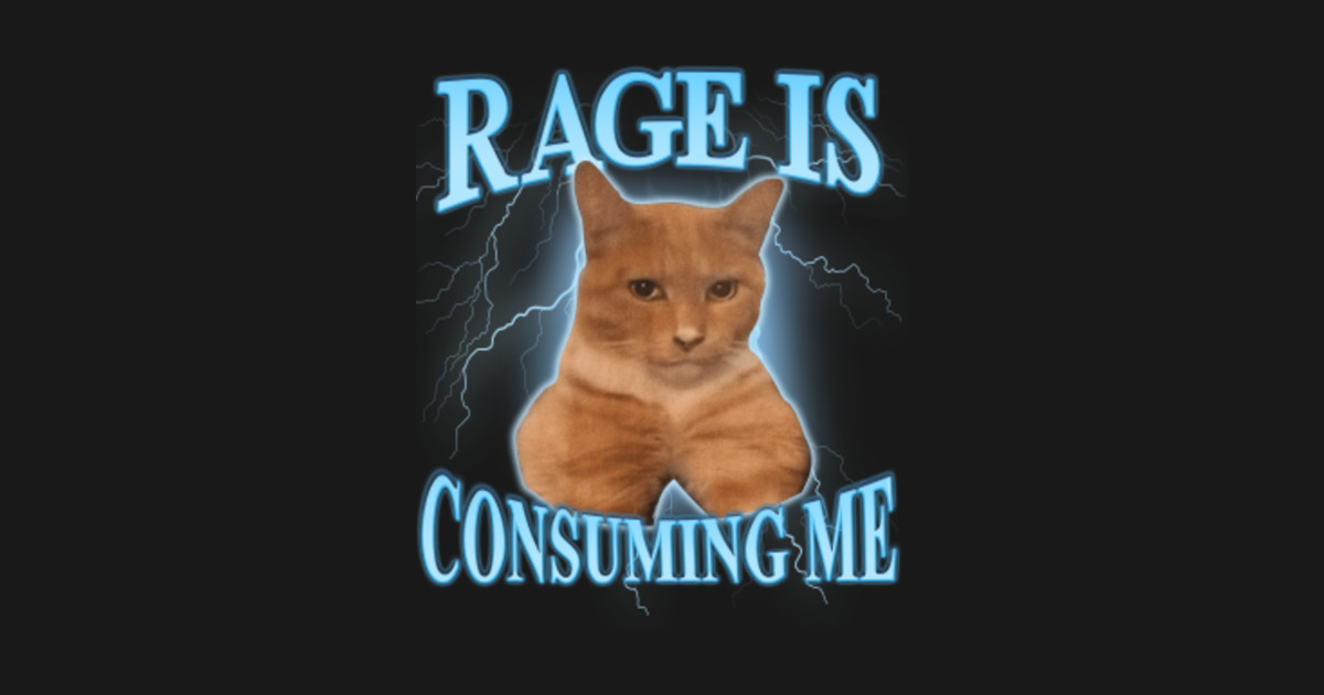 Rage Is Consuming Me Mewing Cat - Rage Is Consuming Me Cat - T-Shirt ...