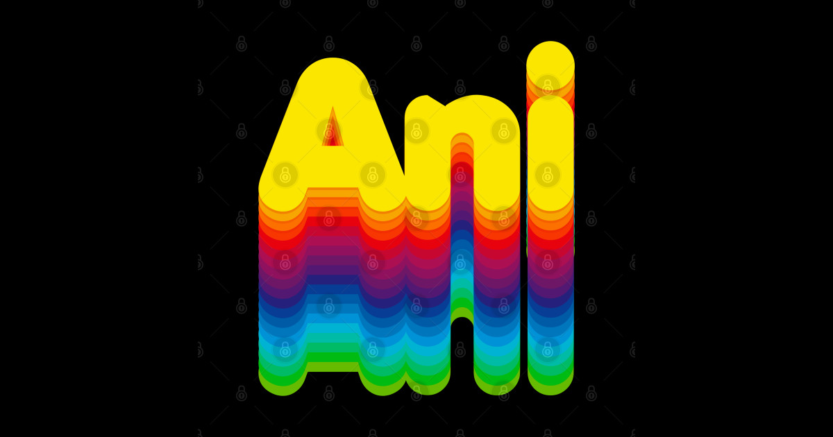 Rainbow Layers Ani Name Label - Rainbow Layers Ani Name Label - Sticker ...