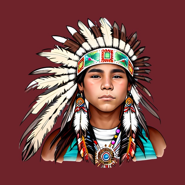 native american line art design - Native American Design - T-Shirt ...