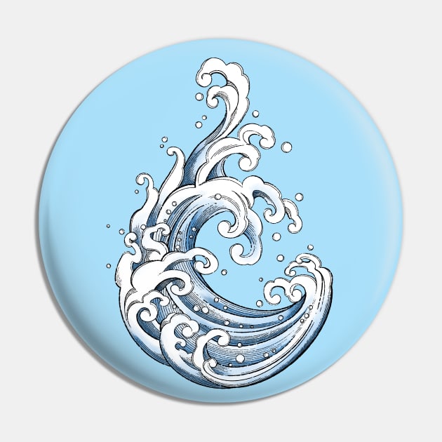 Blue Mana Symbol In A Japanese Traditional Style For Fans Of Magic The
