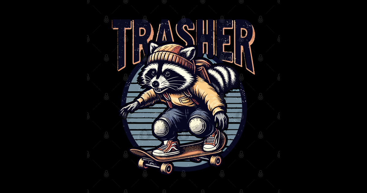 Skater Raccoon - Skater - Sticker | TeePublic
