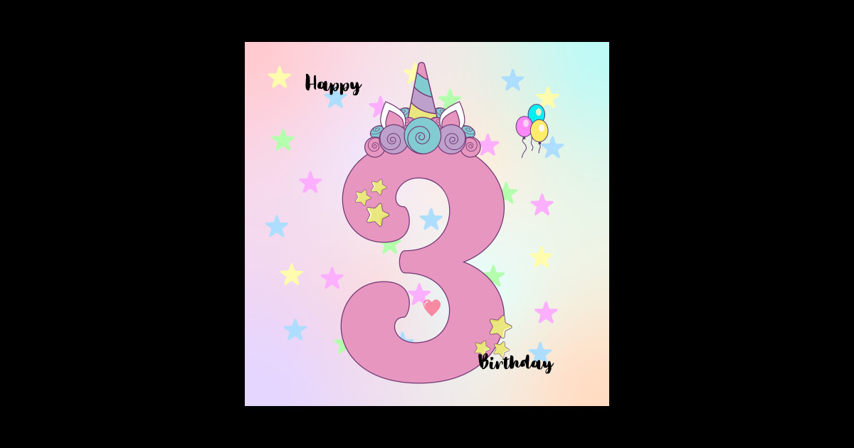 Sparkle and Celebrate - 3rd Birthday Kids - Sticker | TeePublic