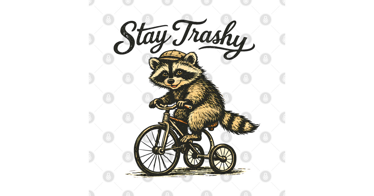 Stay Trashy – Raccoon Meme Trash Panda – Vintage Funny Animal Shirt - Trash Panda - T-Shirt ...