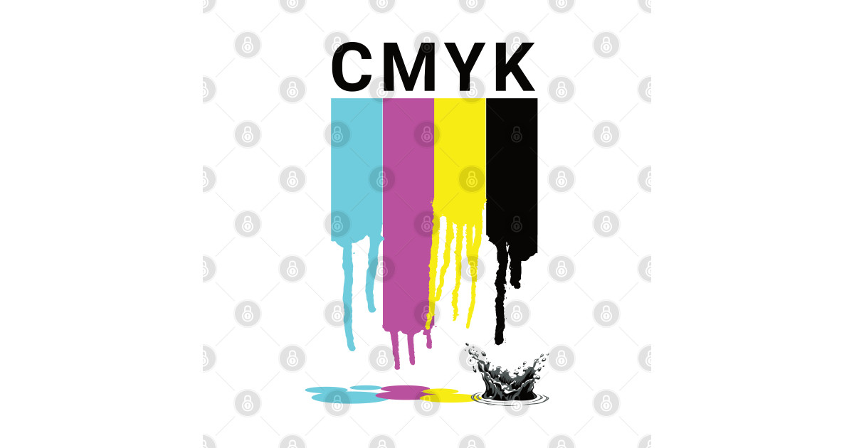 CMYK Drip and Splash - Colorful Ink Print Colors With Splash - T-Shirt ...