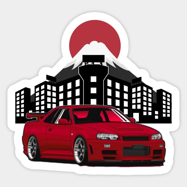 R34 SKYLINE GTR - R34 - Sticker | TeePublic