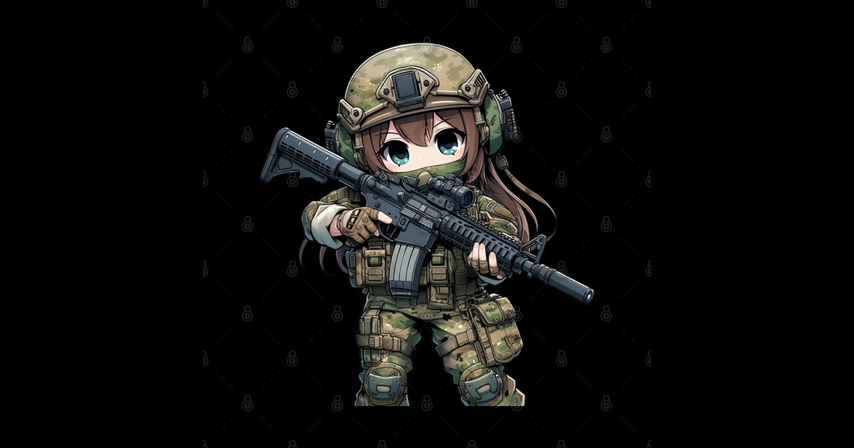 Tactical Chibi Girl - Chibi - Sticker | TeePublic