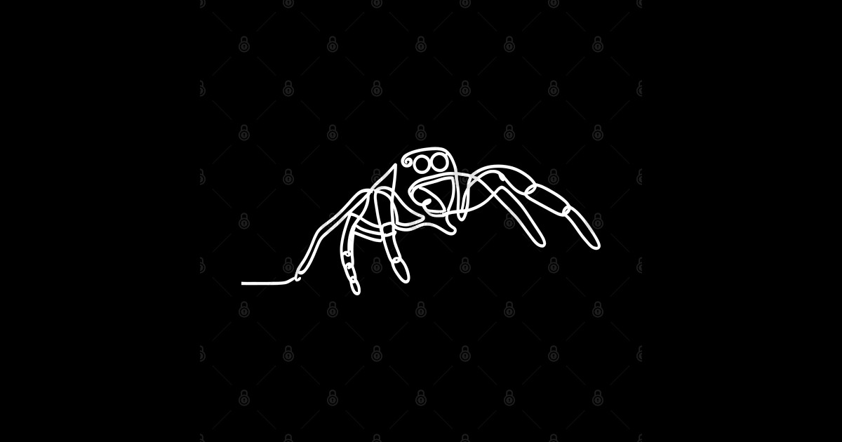 Jumping Spider Line Drawing - Jumping Spider - Sticker | TeePublic