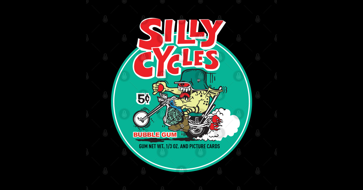 Silly Cycles - Gum, Cards - Silly Cycles - Pin | TeePublic