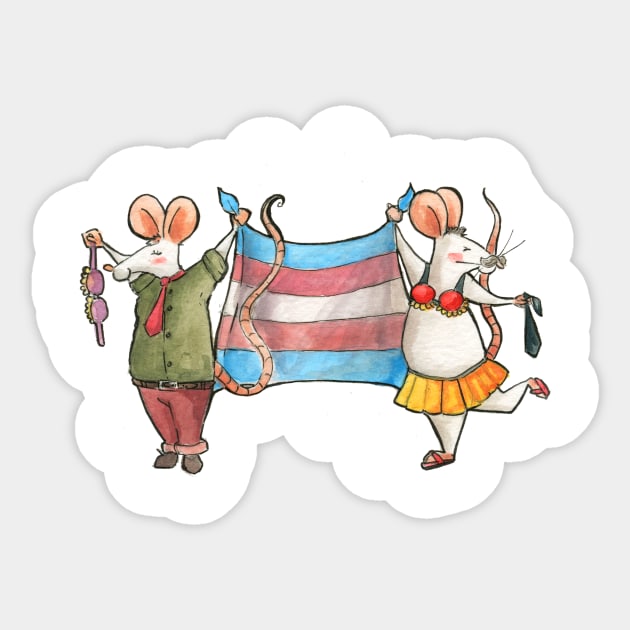 LGBT Mice celebrating Gay Pride (transexual flag) - Lgbt - Sticker ...