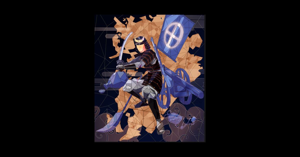 Satsuma samurai stained glass - Samurai - Sticker | TeePublic