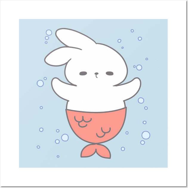 cute little mermaid bunny swimming - Cute Animals Illustration ...